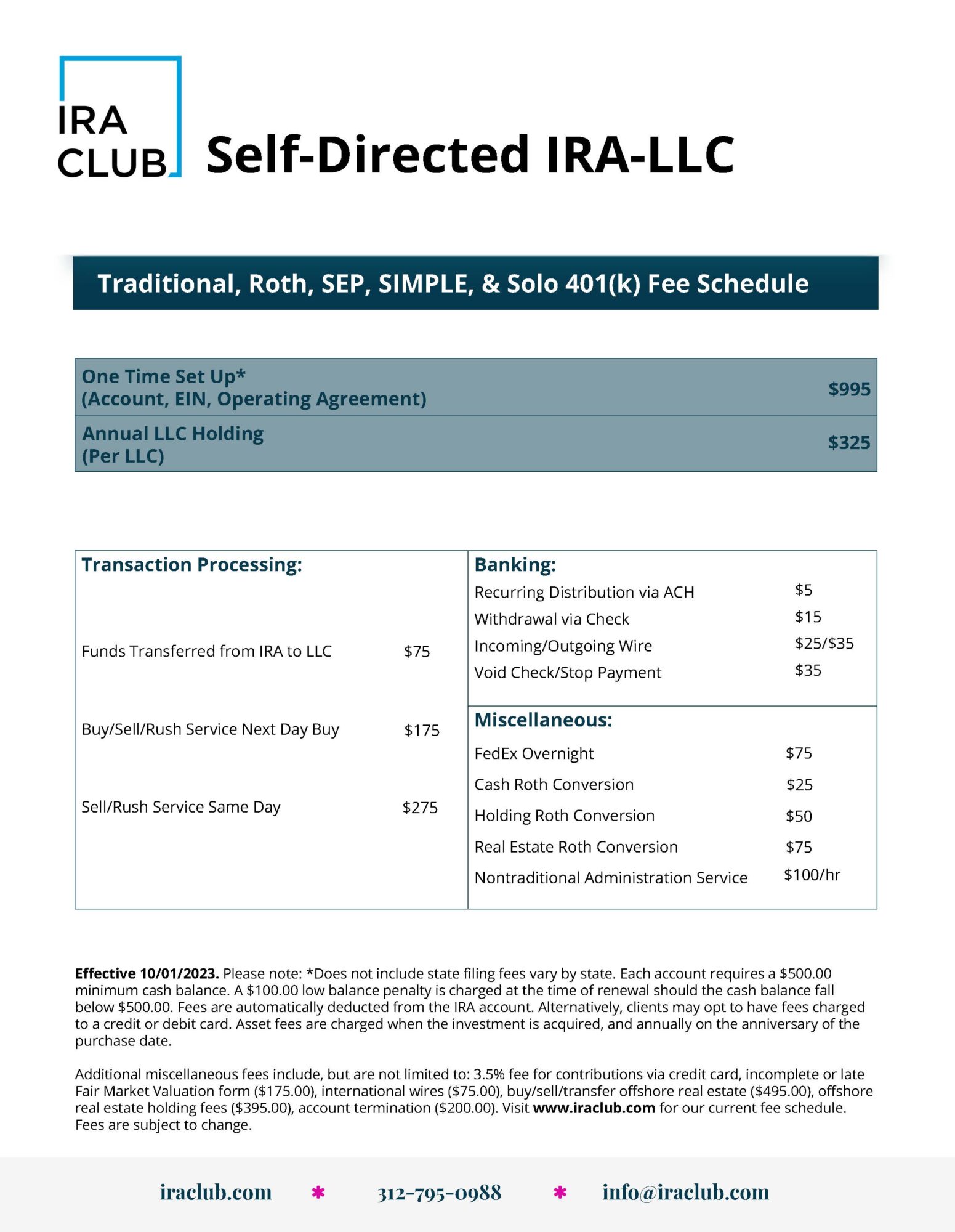 Pricing - IRA Club